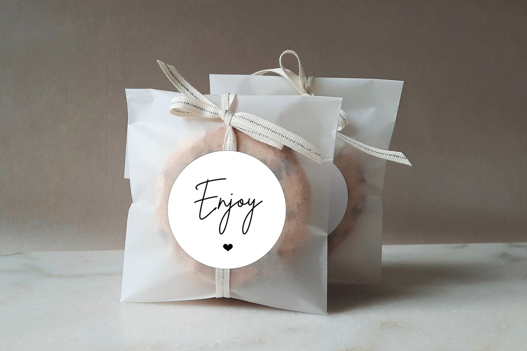 Enjoy Stickers, Cookie Stickers, Labels, Wedding Favors, Tags, Thank ...