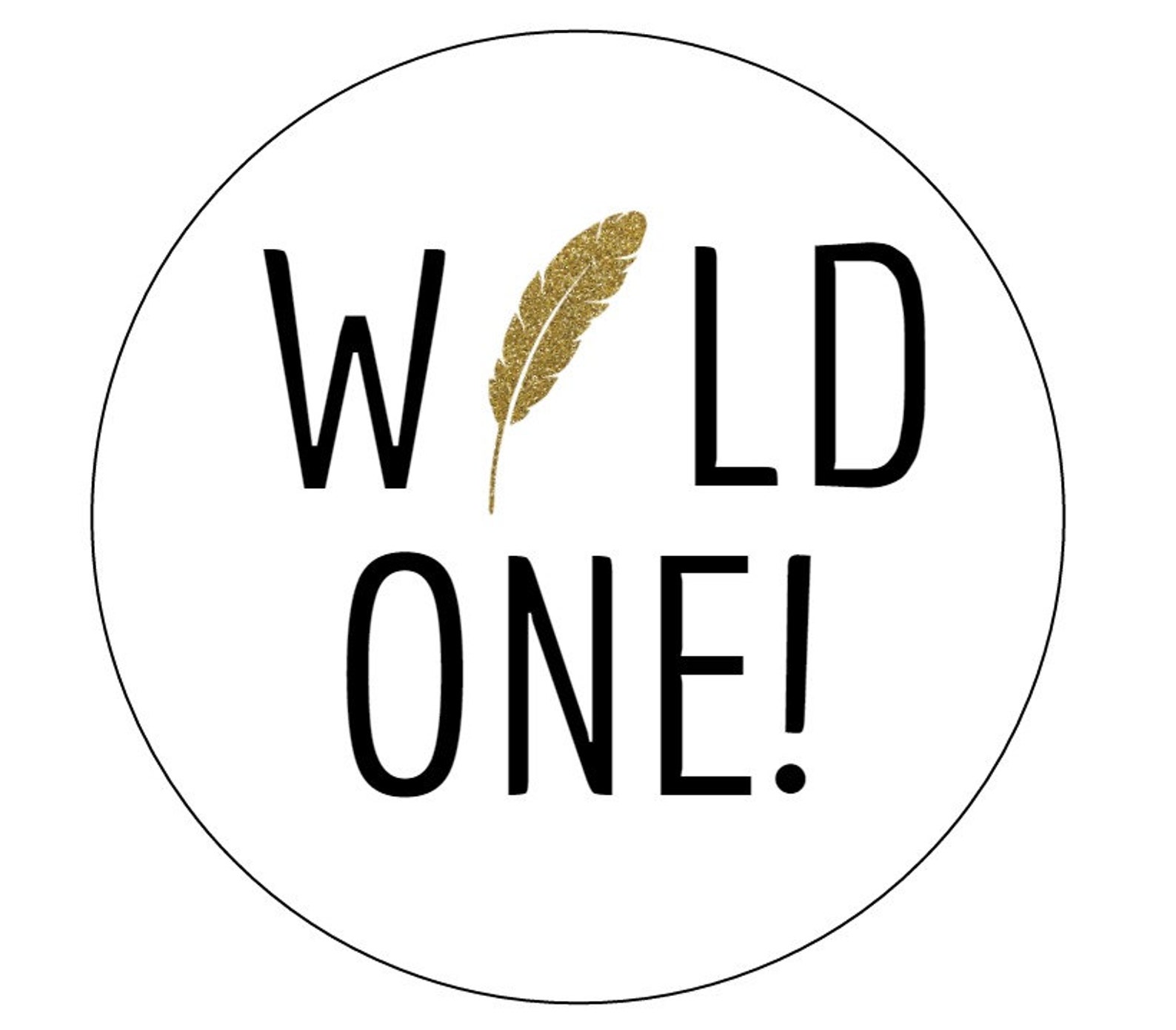 Wild One Stickers Gold Feather Birthday Labels Gold Theme | Etsy