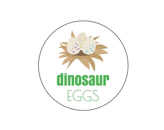 20 Dinosaur Eggs Stickers, Dinosaur Labels, Dinosaur Theme, First ...