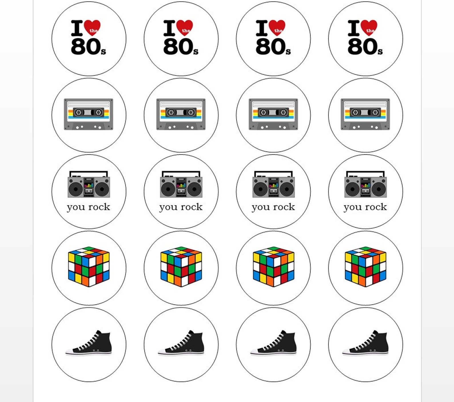 24 80s Theme Stickers 80s Party Envelope Seals First - Etsy