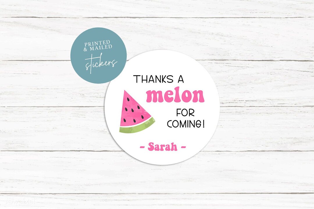 Thanks a Melon Stickers, Watermelon Theme, First Birthday, Watermelon ...