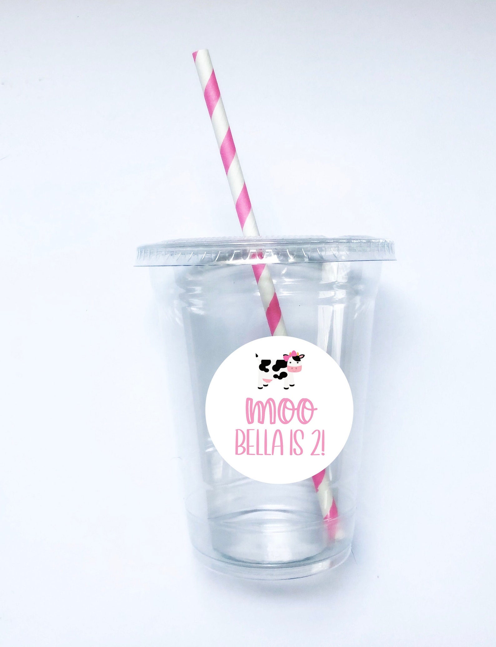 Pink Cow Theme Party Cups 16 Oz Drinking Cups First - Etsy