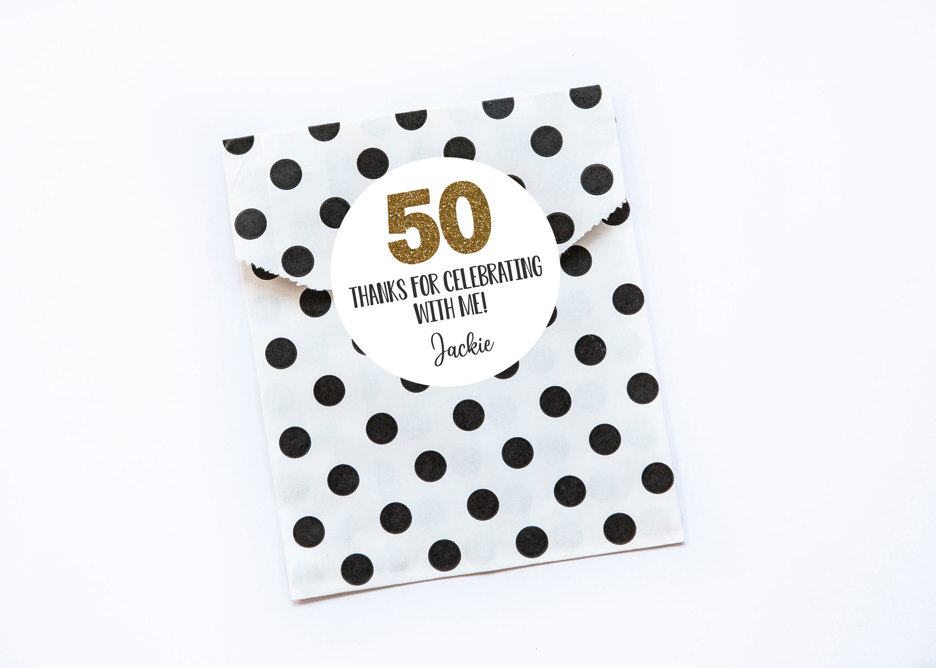 50th Birthday Stickers Celebrating With Me Thank You Tags - Etsy