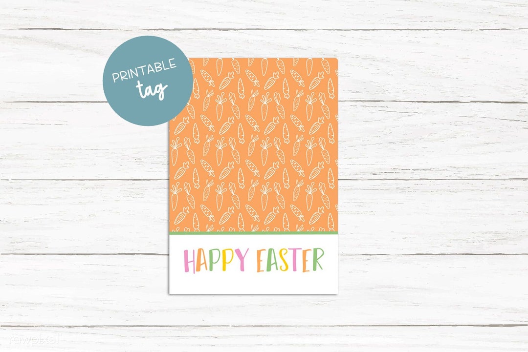 Printable Happy Easter Cookie Card, Easter, Bunny Tags, Easter Theme ...