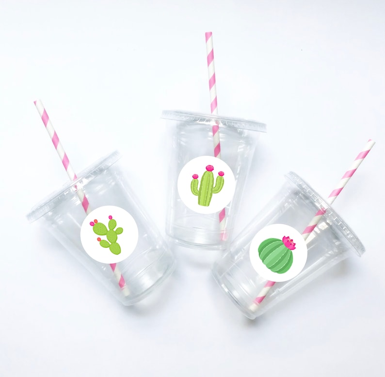 Pink Cactus Party Cups Drinking Cups First Birthday Fiesta - Etsy