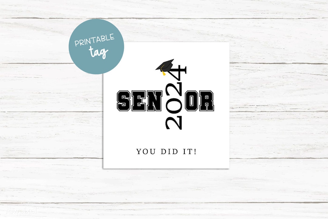 Printable Senior Congrats Tag, Graduation, Grad Party, Graduation Hat ...