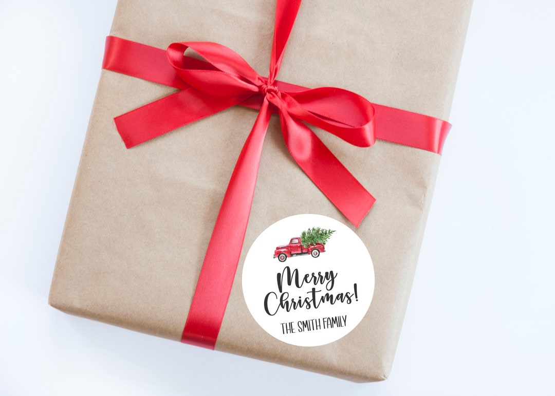 Christmas Truck Stickers, Christmas Tags, Red Truck, Christmas Party ...