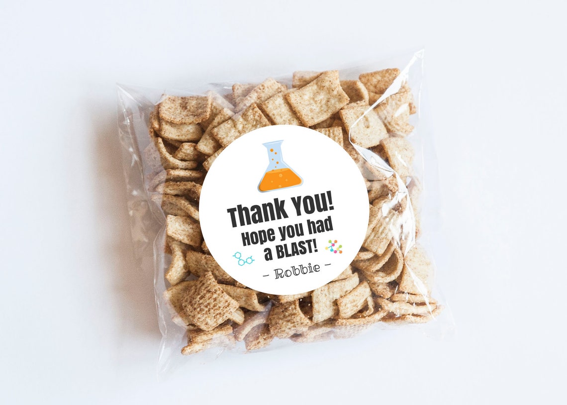 Beaker Science Stickers, Thank You Stickers, Favor Labels, Gift Tags ...