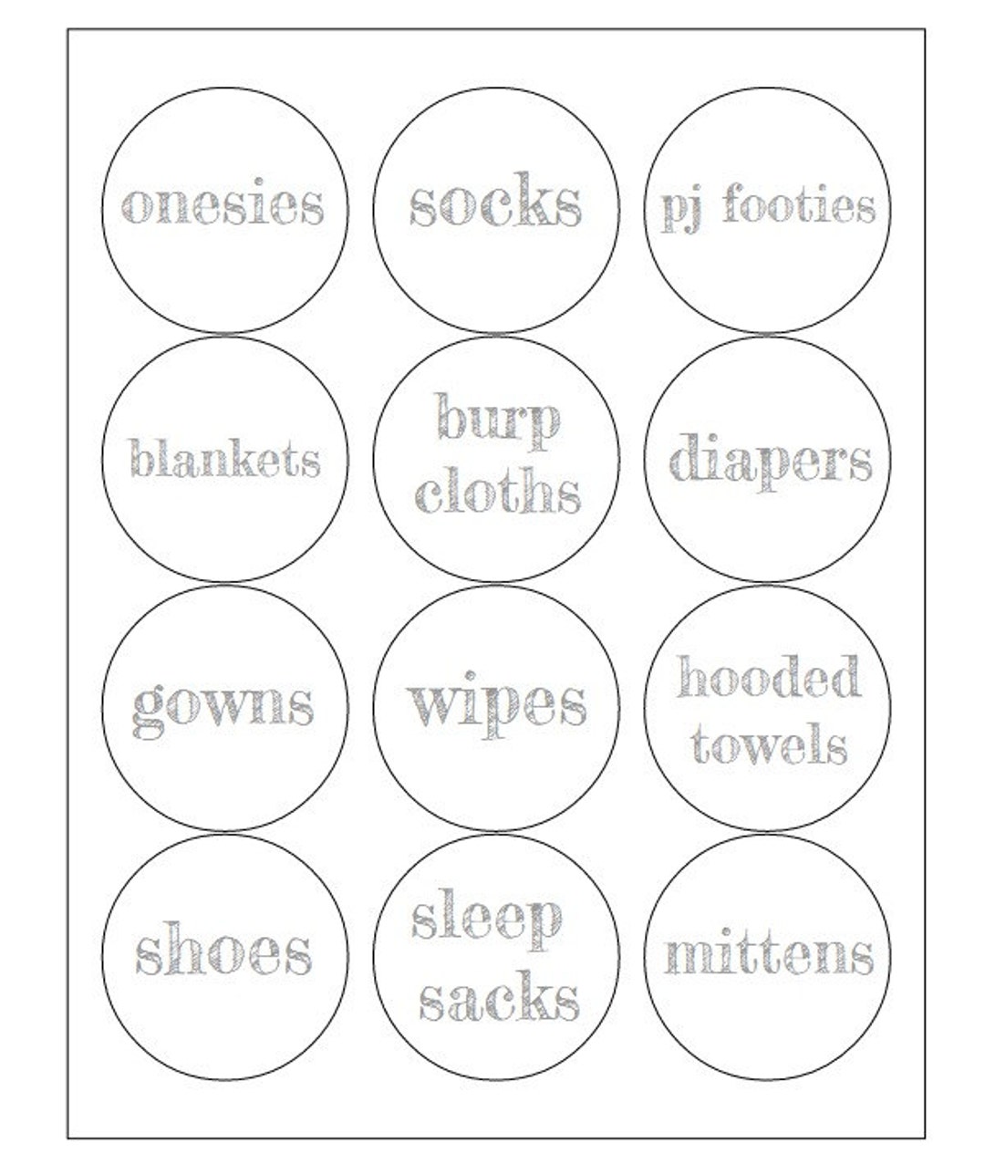 12 Baby Organizing Stickers, Storage Bin Stickers, Baby Shower, Garage ...