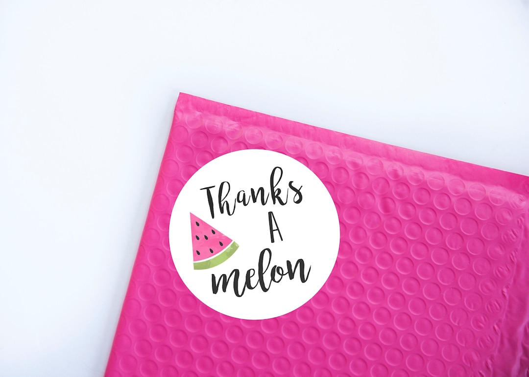 Thanks a Melon Stickers, Packaging Labels, Thank You Labels, Shop ...