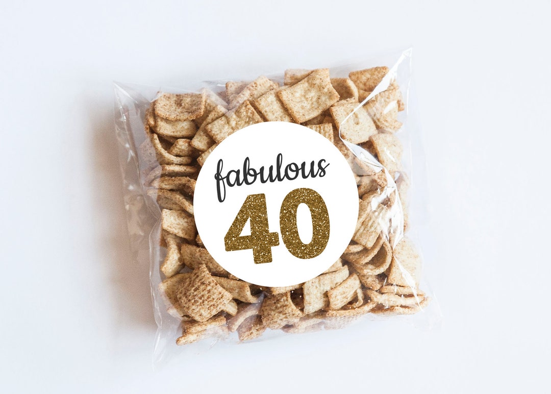Fabulous 40 Stickers, Gold Letters, Birthday Favors, Envelope Seals ...