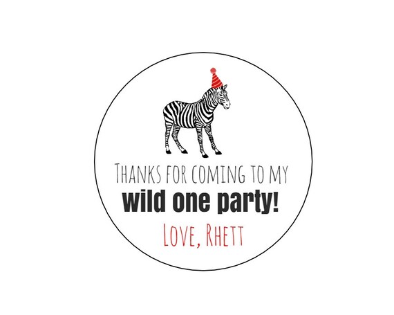 20 Zebra Wild One Stickers, Wild One Theme, First Birthday, Silhouette ...