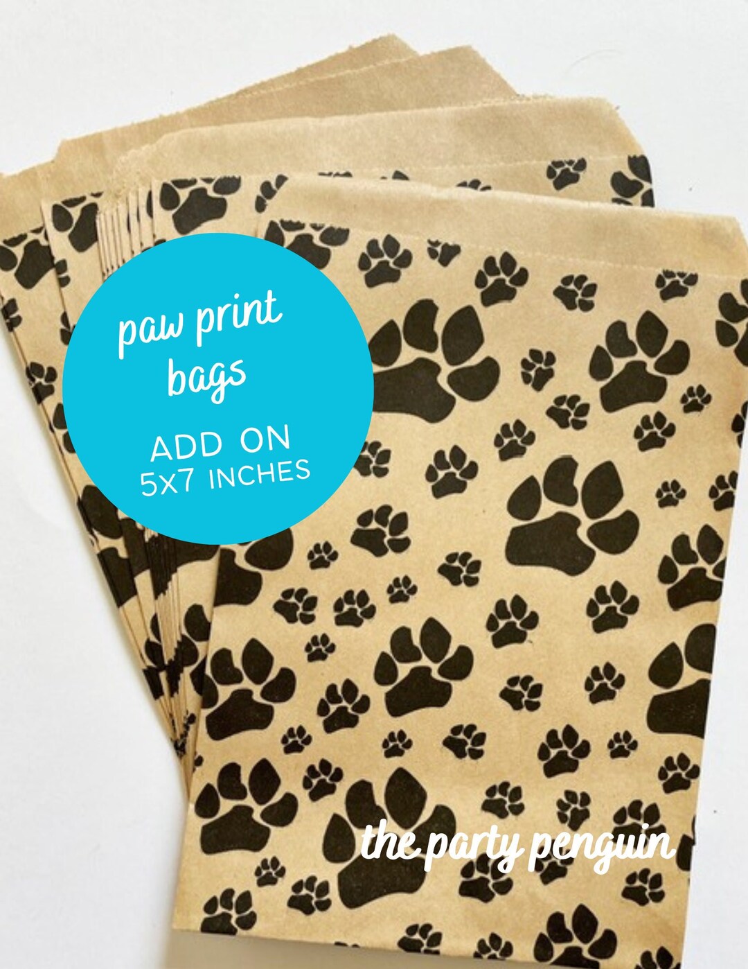 Paw Print Bags Add On, Sticker Bags, Favor Bags, Treat Bags, Sacks ...
