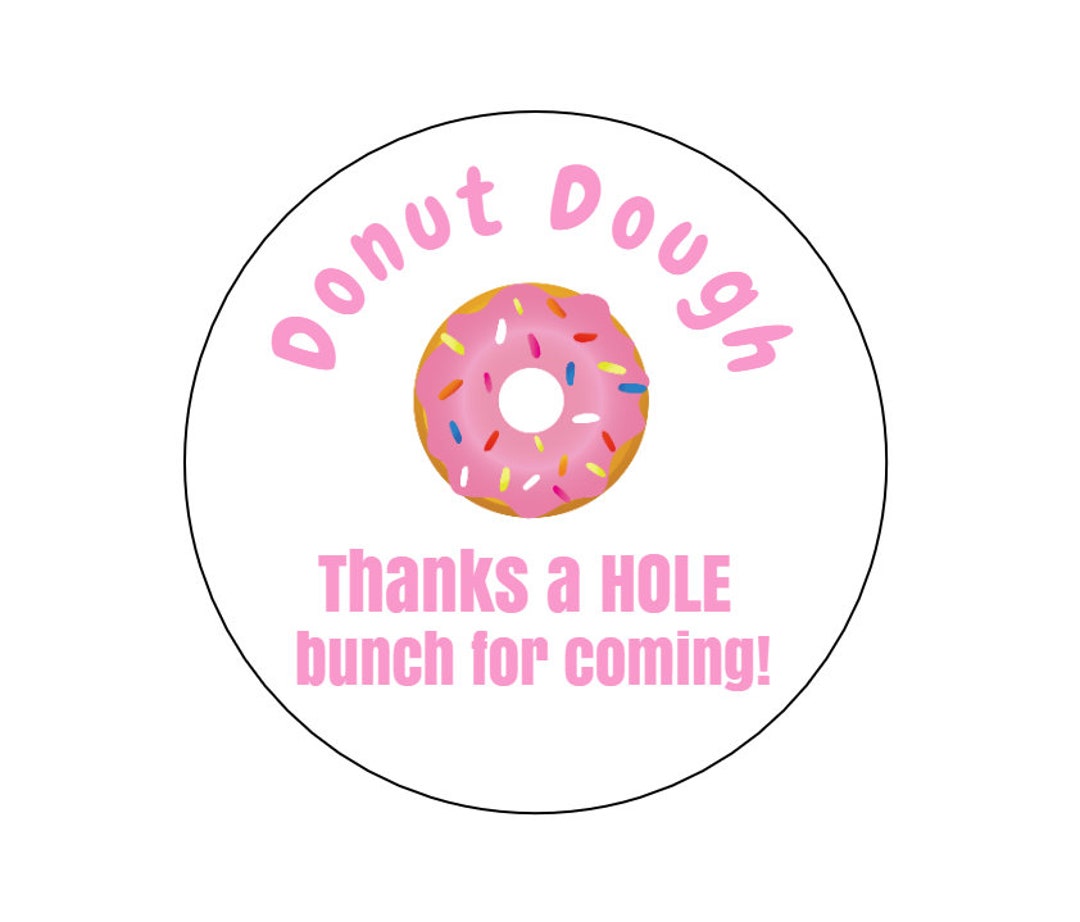 20 Donut Dough Stickers First Birthday Donut Tags Donut - Etsy