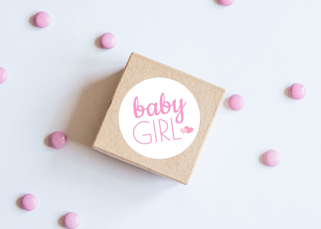 Baby Girl Stickers, Baby Shower, It's a Girl, Pink Hearts, Oh Baby ...