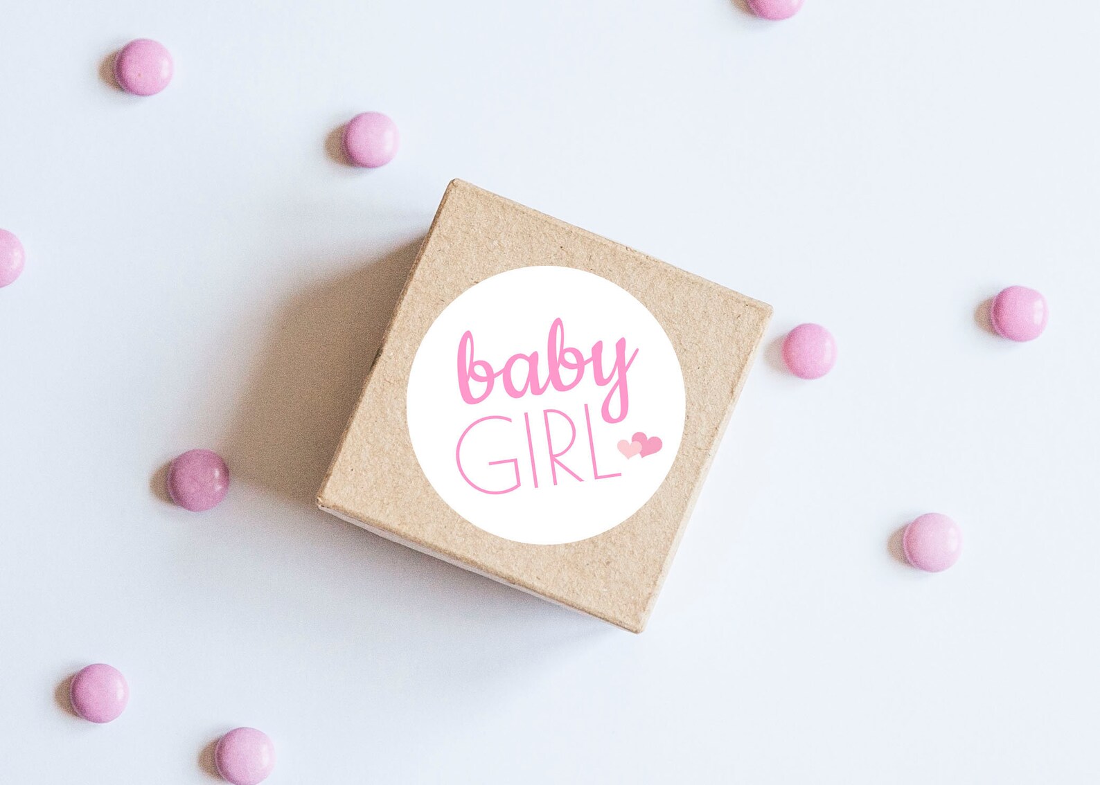 Baby Girl Stickers Baby Shower It's a Girl Pink Hearts | Etsy