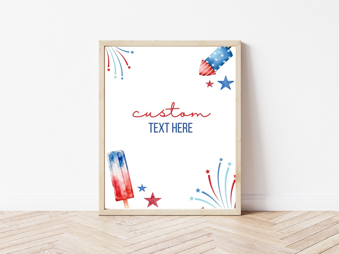 4th of July Custom Printable Sign, Prints, 4th of July, Digital File ...