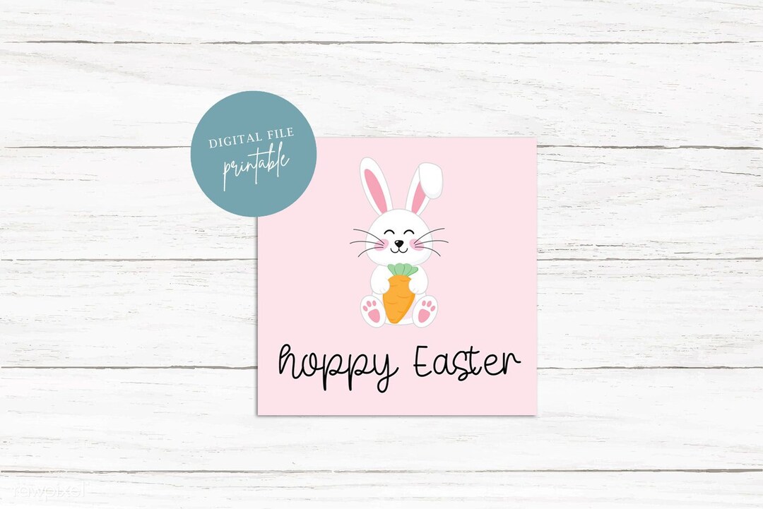 Printable Hoppy Easter Tag, Bunny, Digital, Some Bunny, Easter Label ...