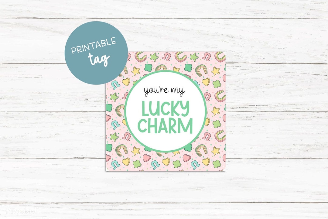 Printable Lucky Charm Tag, Lucky Label, Class Favors, Patrick's Day ...