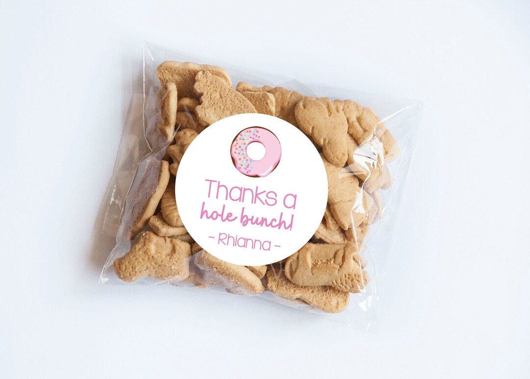 Hole Bunch Donut Stickers, Thank You Labels, Hole Bunch, Donut Birthday ...