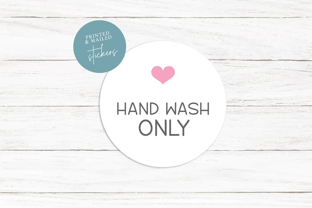 Hand Wash Only Stickers, Packaging, Shop Labels, Care Tags, Hand Wash ...