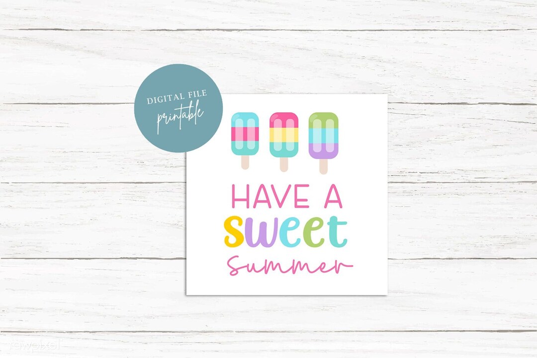Printable Sweet Summer Tag, End of School, Summer Tag, Ice Cream, so ...