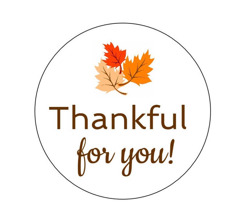 Thankful for You Stickers Thanksgiving Labels Leaf Stickers - Etsy