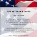 The Veteran's Creed Art Print Patriotic Wall Decor Gift for Veteran ...
