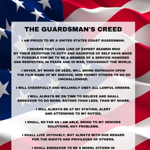 Coast Guardsman's Creed Art Print: Patriotic Wall Decor (8x10) - Etsy