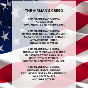 The Airman's Creed Art Print: Patriotic Wall Decor (8x10) - Etsy