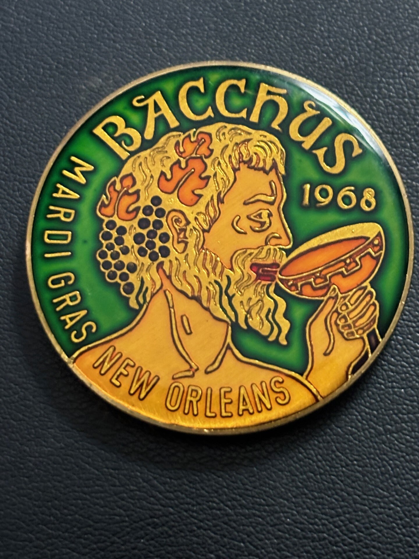 1984 BACCHUS / Rivers of the World Multi-color Cloisonne Bronze Mardi ...