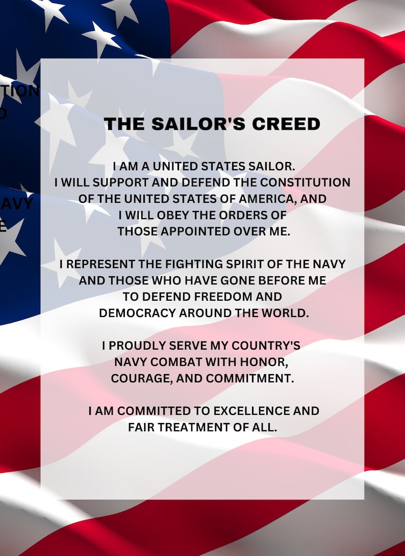 THE SAILORS CREED Wall Art 8x10 Art Print Framed or Unframed - Etsy