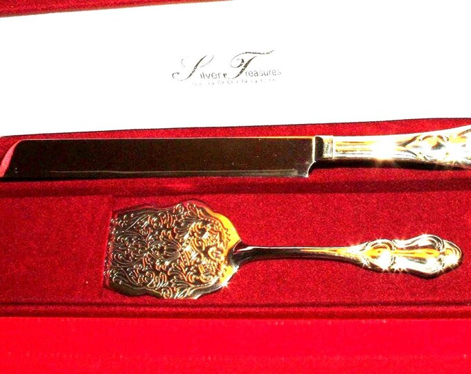 Godinger Silver Plated Cake Knife and Server Set in Box for Home ...