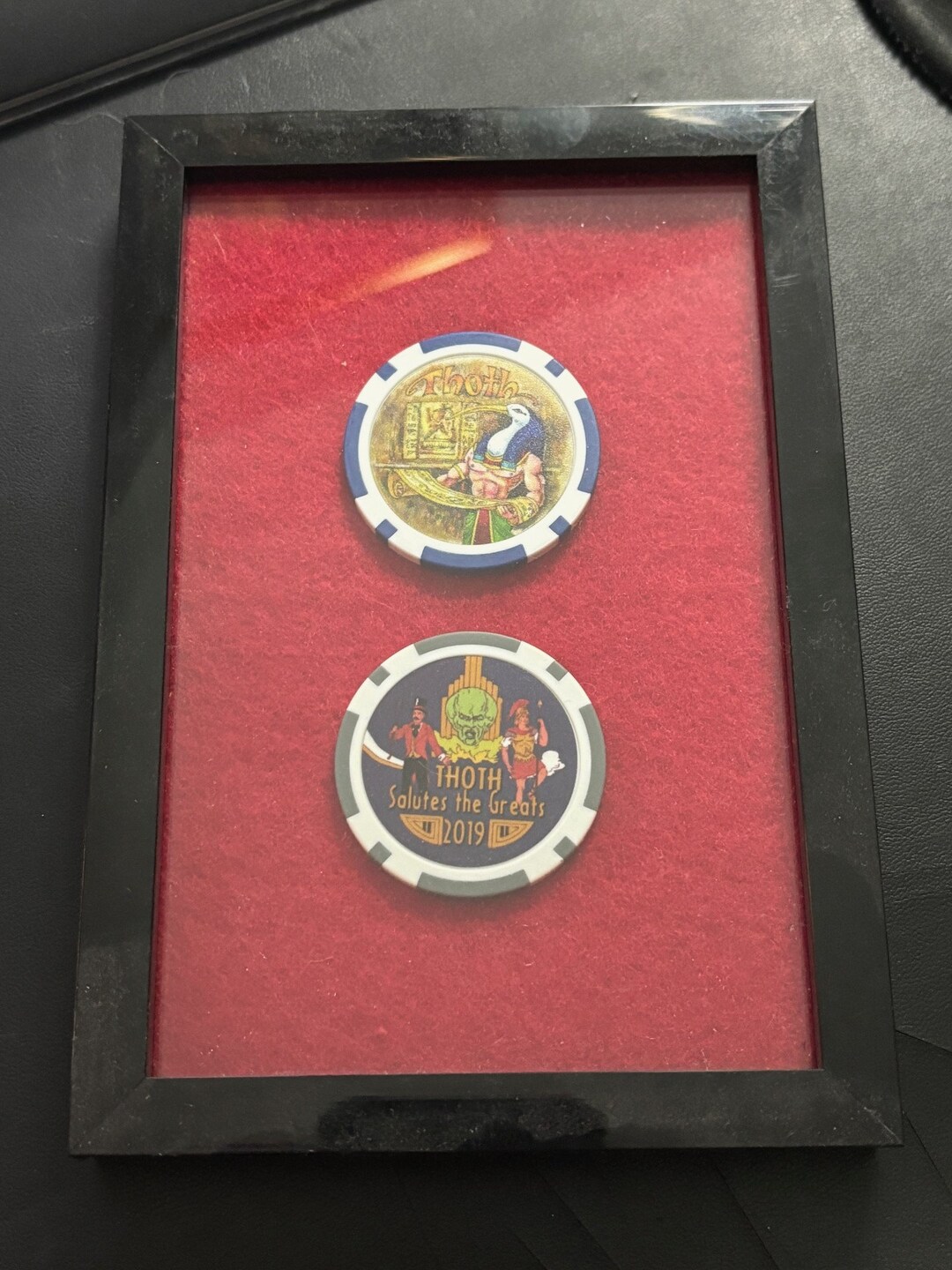 Krewe of Thoth Mardi Gras Poker Chips Doubloons in Black Frame Gift for ...