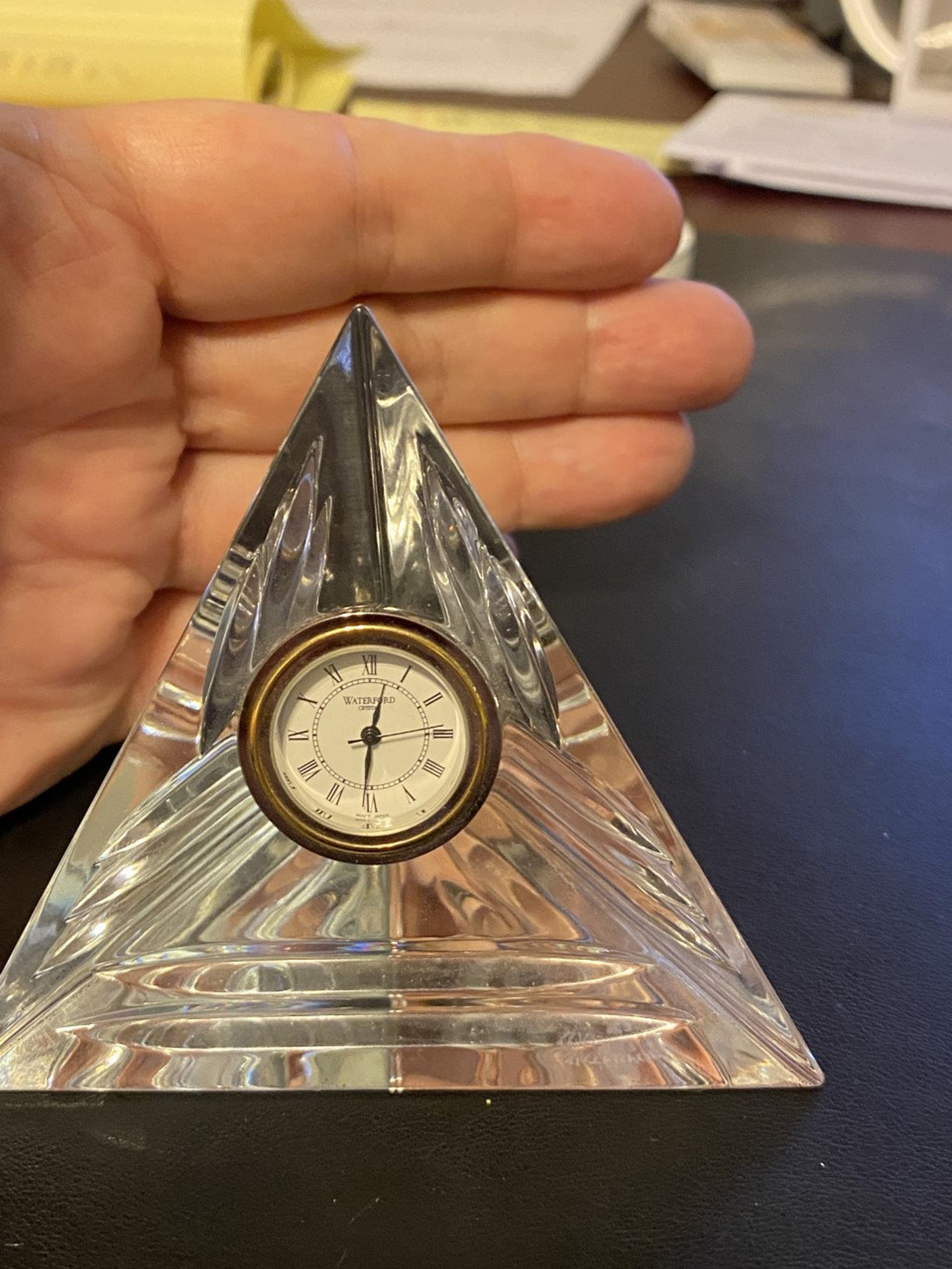 Waterford Crystal Desk Clock PYRAMID CLOCK Small Desk | Etsy