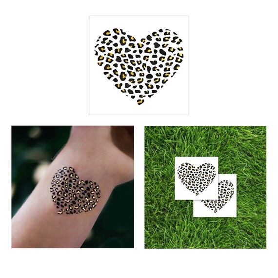 2 PACK Cheetah Heart - Etsy