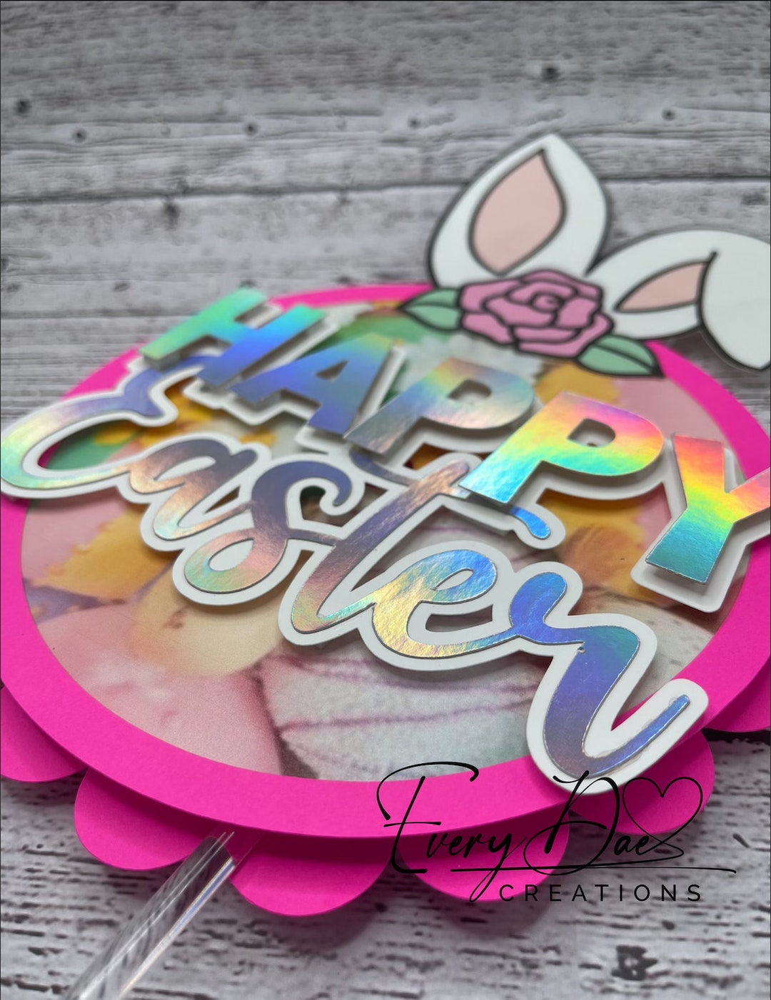 Easter Cake Topper, Happy Easter Cake Topper, Holiday Cake Topper ...