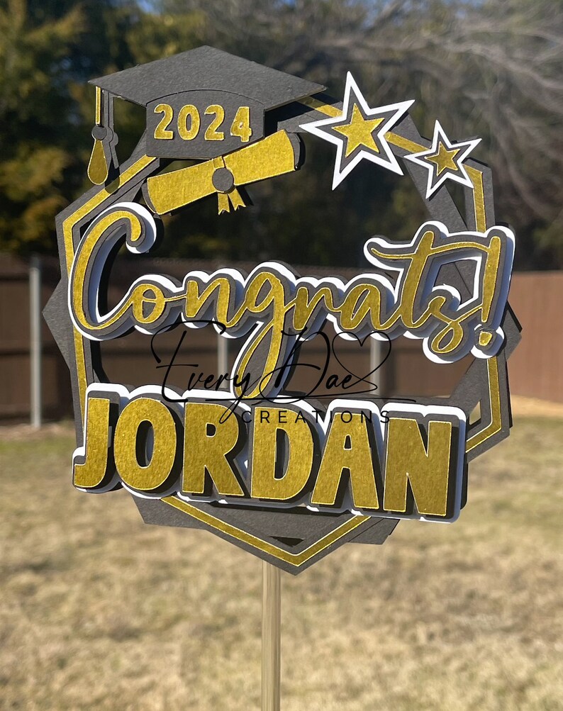 Grad Cake Topper, Graduation Cake Topper, Class of 24 Cake Topper ...