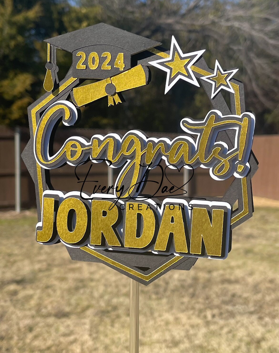 Grad Cake Topper, Graduation Cake Topper, Class of 24 Cake Topper ...