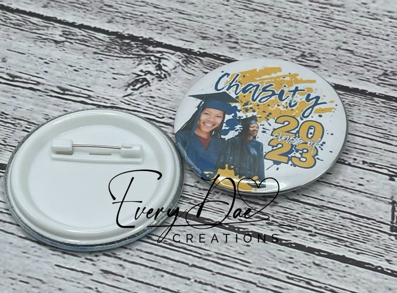 Custom Grad Buttons Graduation Buttons Photo Buttons Etsy