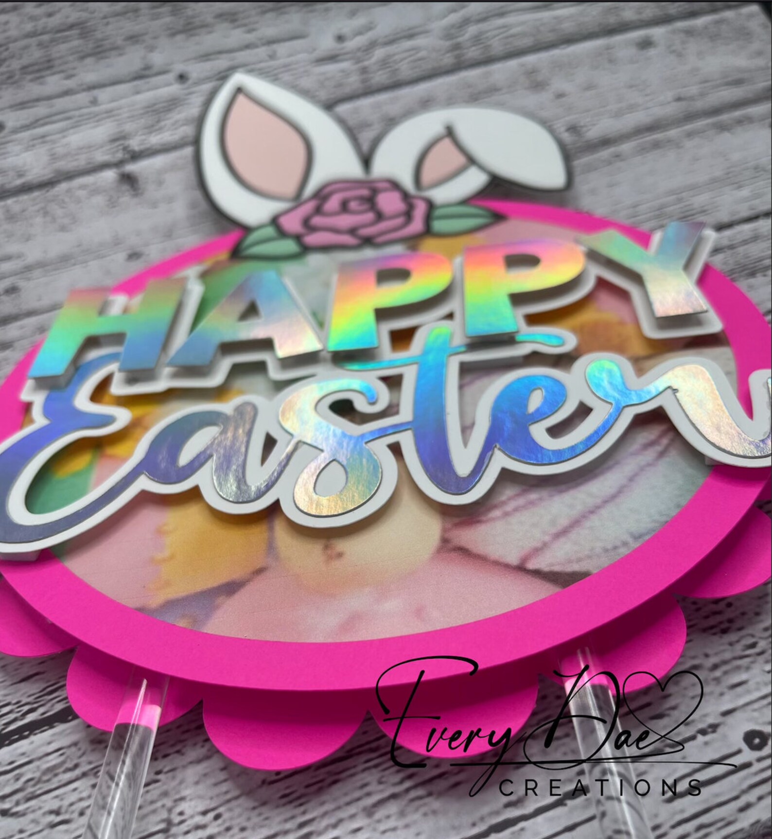 Easter Cake Topper, Happy Easter Cake Topper, Holiday Cake Topper ...