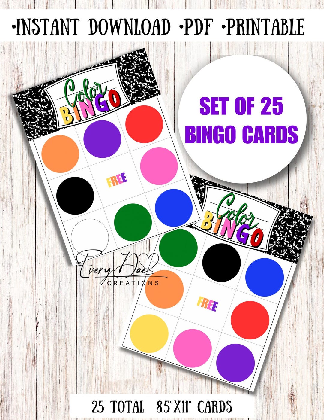 Color Bingo, Homeschool Bingo, Classroom Bingo, Composition Theme ...