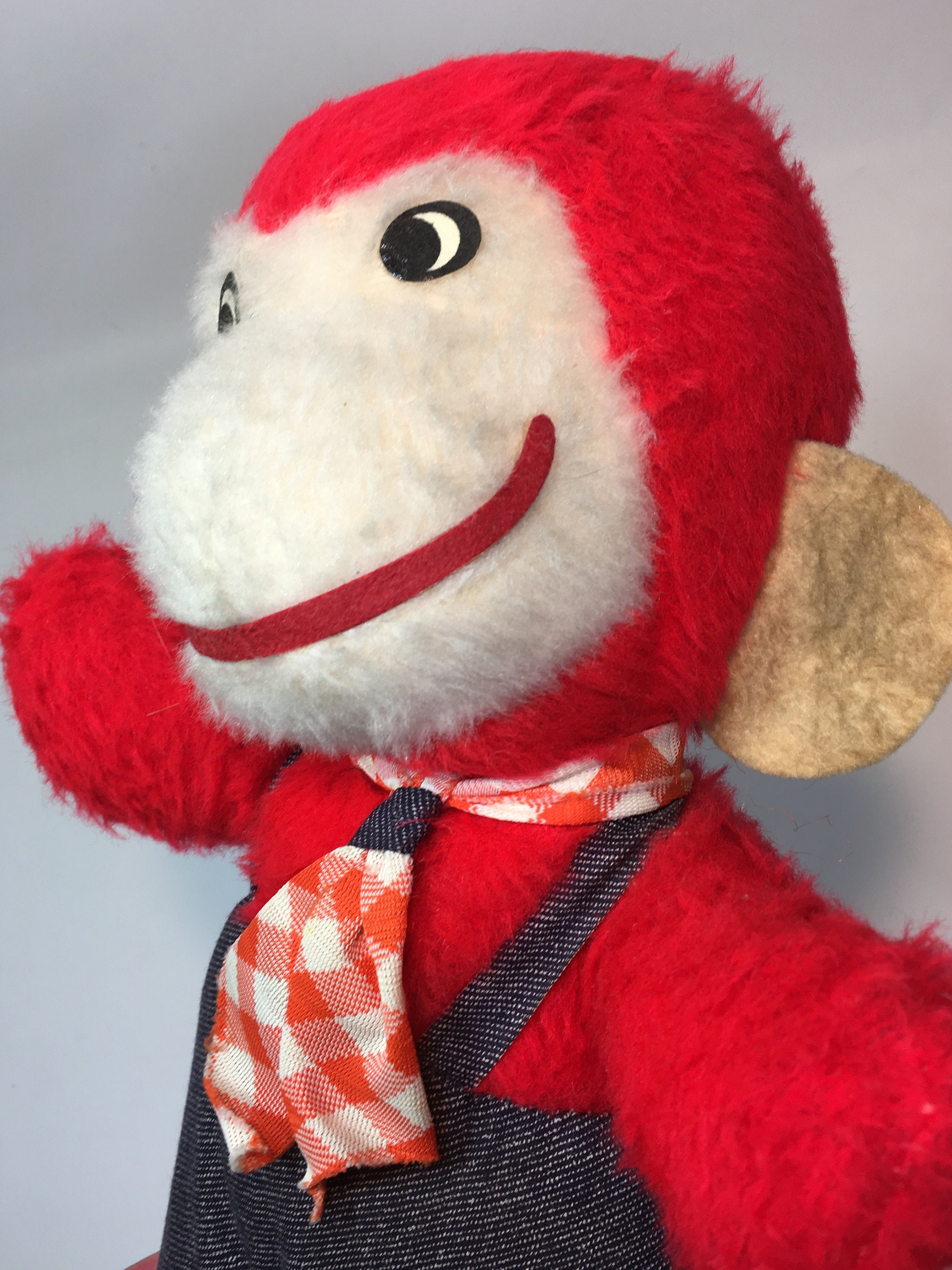 RARE Vintage Monkey Red Plush Chimp Stuffed Ape Animal Toy - Etsy New ...