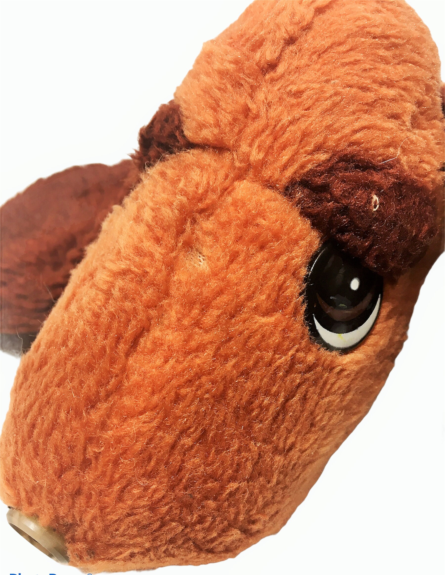 Vintage Drooper Dog Plush RARE Button Nose Copper Brown Stuffed Animal ...
