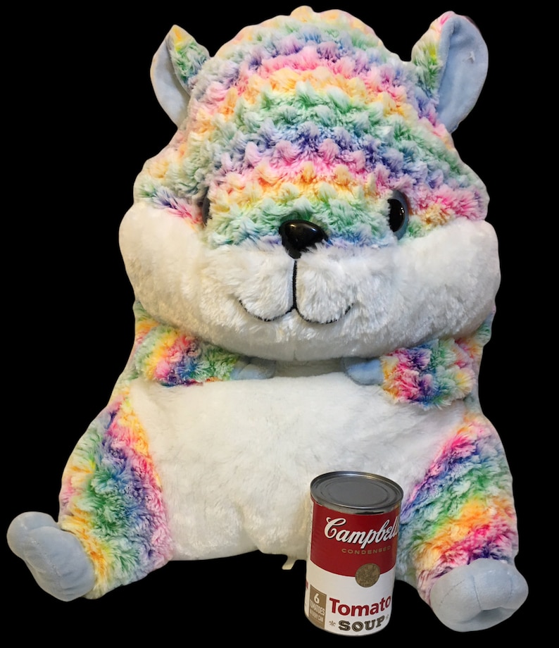 Nanco Rainbow Hamster JUMBO Plush Belly Buddy Stuffed Animal Sparkle ...