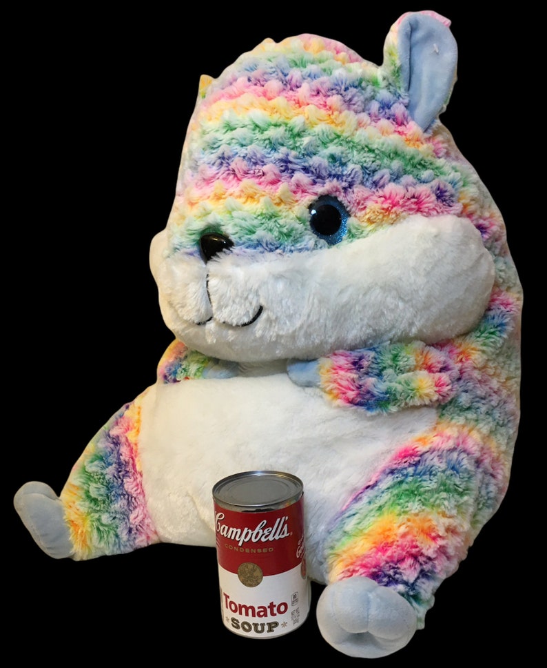 Nanco Rainbow Hamster JUMBO Plush Belly Buddy Stuffed Animal Sparkle ...