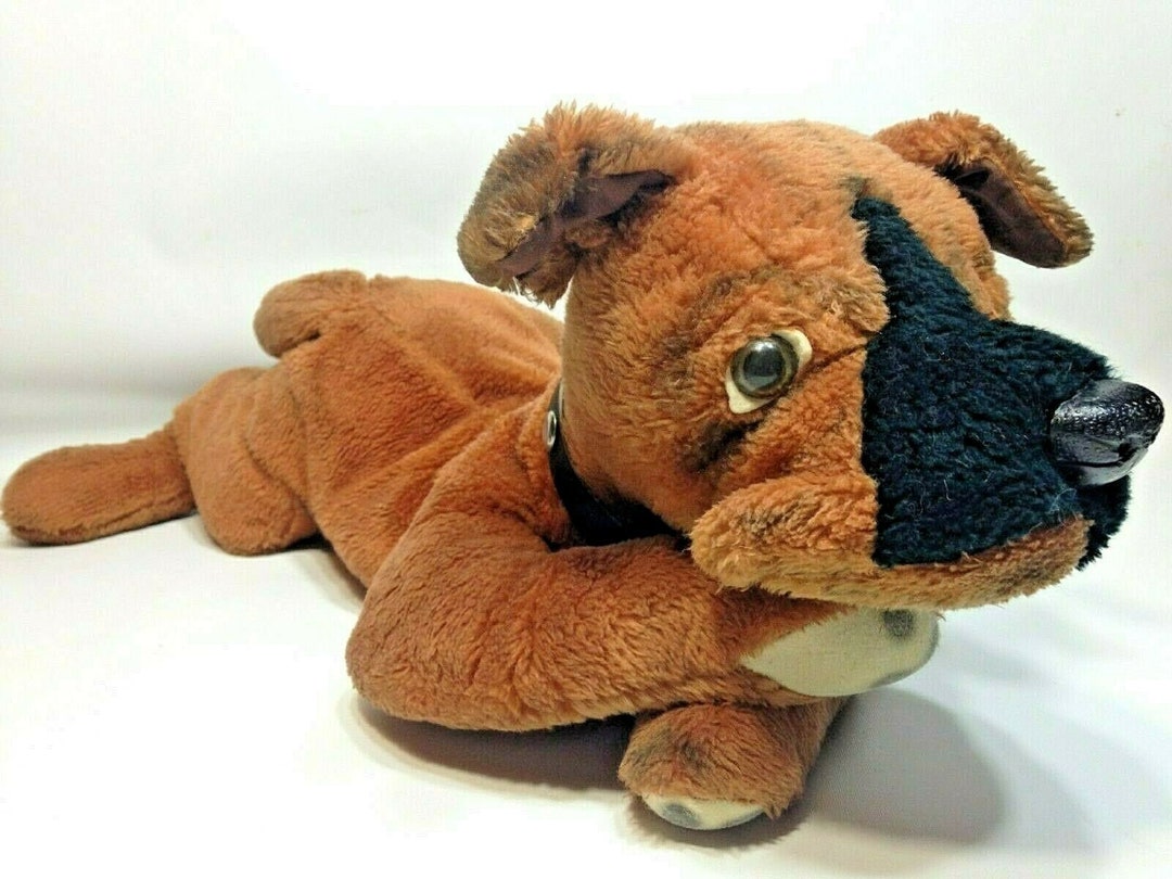 RARE Vintage Boxer Plush Dog Big Jumbo Brown Stuffed Animal 2 Feet ...