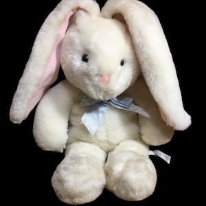 Ganz Bunny Rabbit NUZZLES White Plush Vintage 1998 Pink Lop Ears Ultra ...