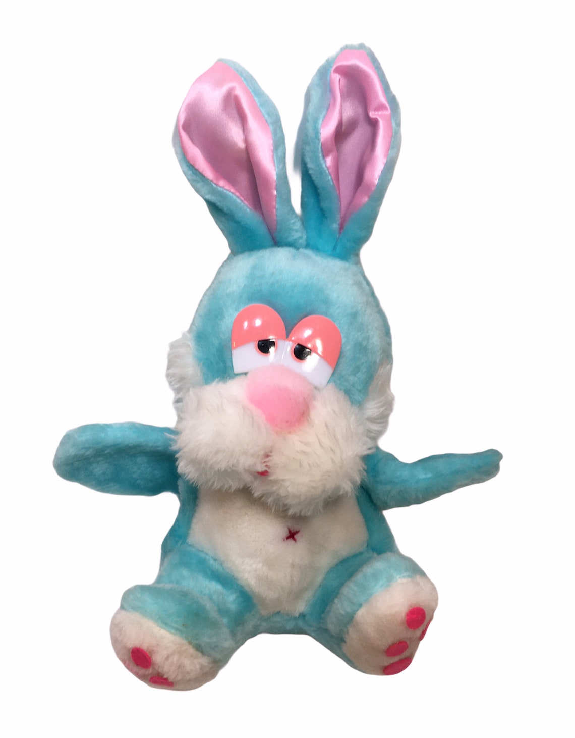Vintage MTY International Blue Bunny Rabbit Plush Puppet Pink | Etsy