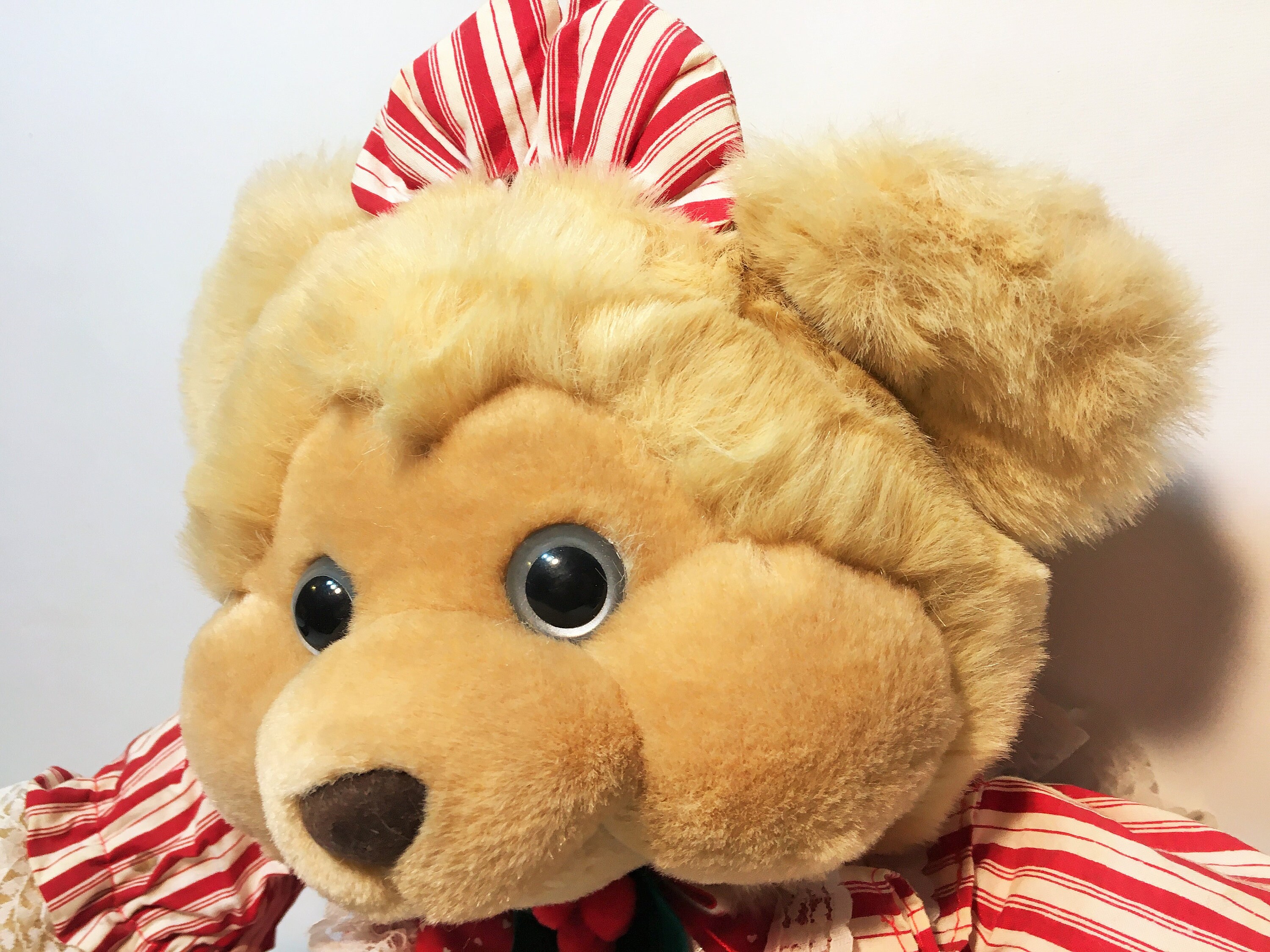 Dan Dee Teddy Bear RARE Plush Tan Stuffed Animal Red White - Etsy